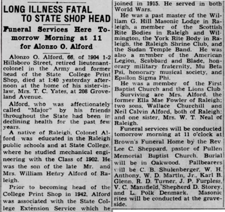 NORTH CAROLINA OBITUARIES, A-J